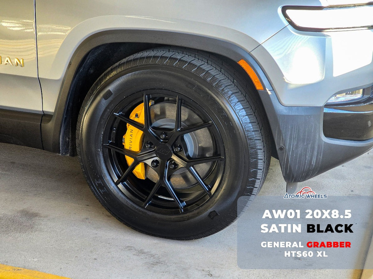 AW01 for Rivian R1T/R1S 20x8.5" +45 Satin Black — Atomic Wheels