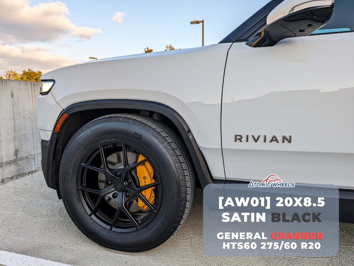AW01 for Rivian R1T/R1S 20x8.5" +45 Satin Black — Atomic Wheels
