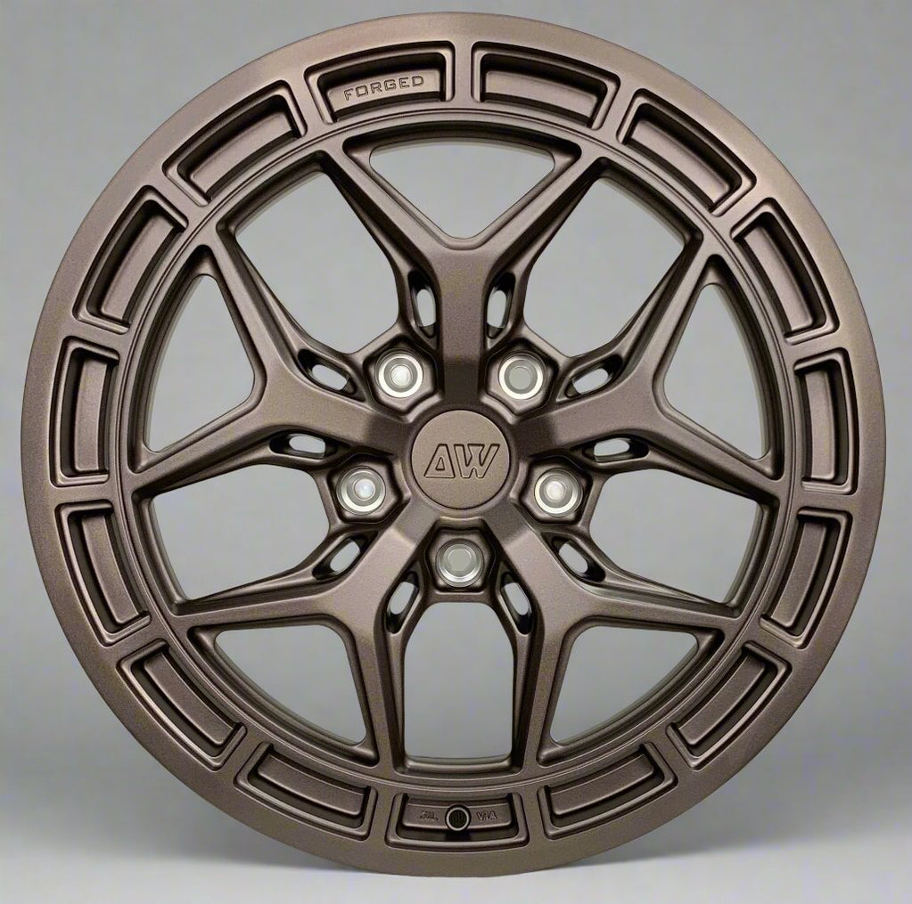 AW09 for Tesla Cybertruck 20x9" +55 Satin Bronze — Atomic Wheels