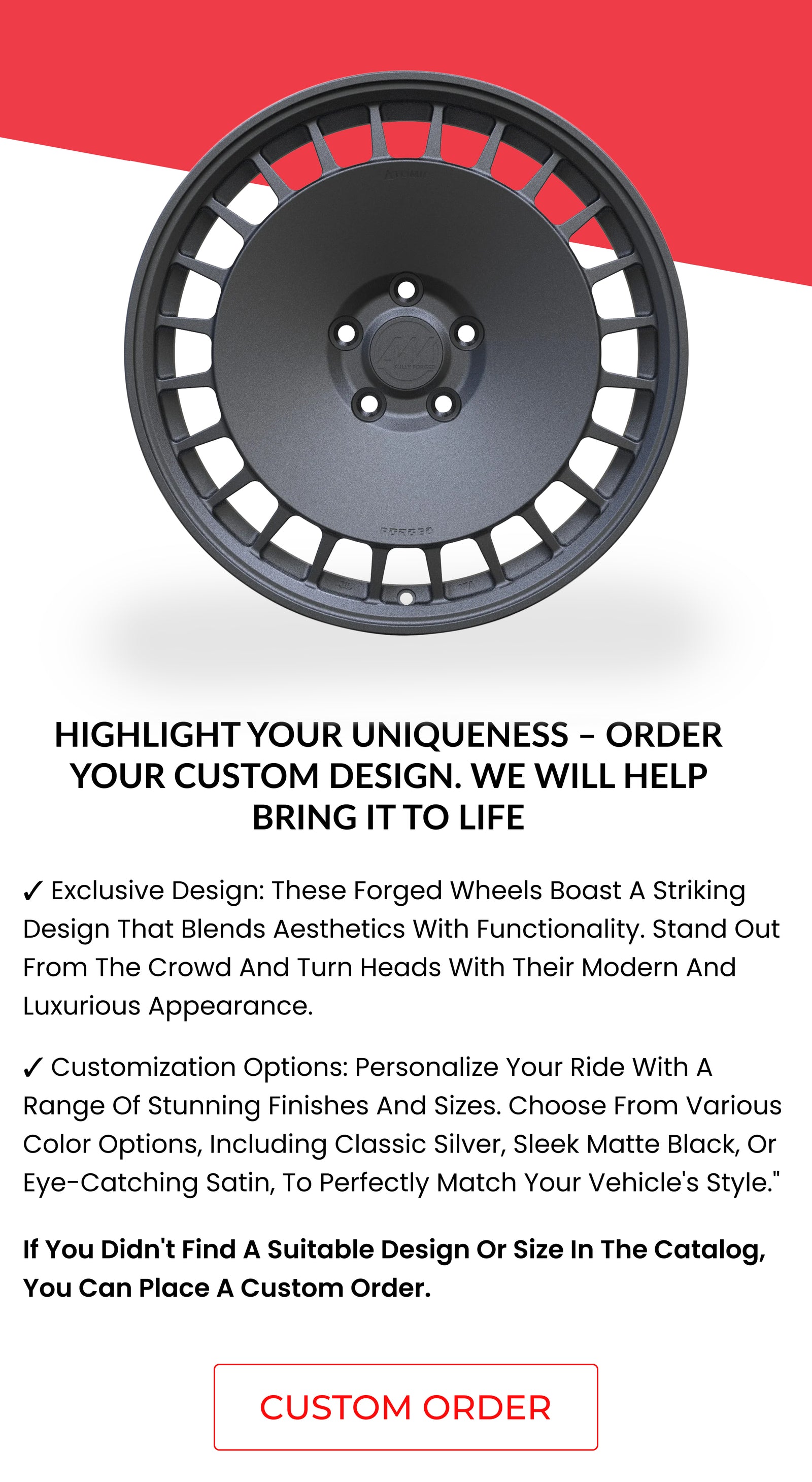 Premium Fully Forged Wheels — Atomic Wheels