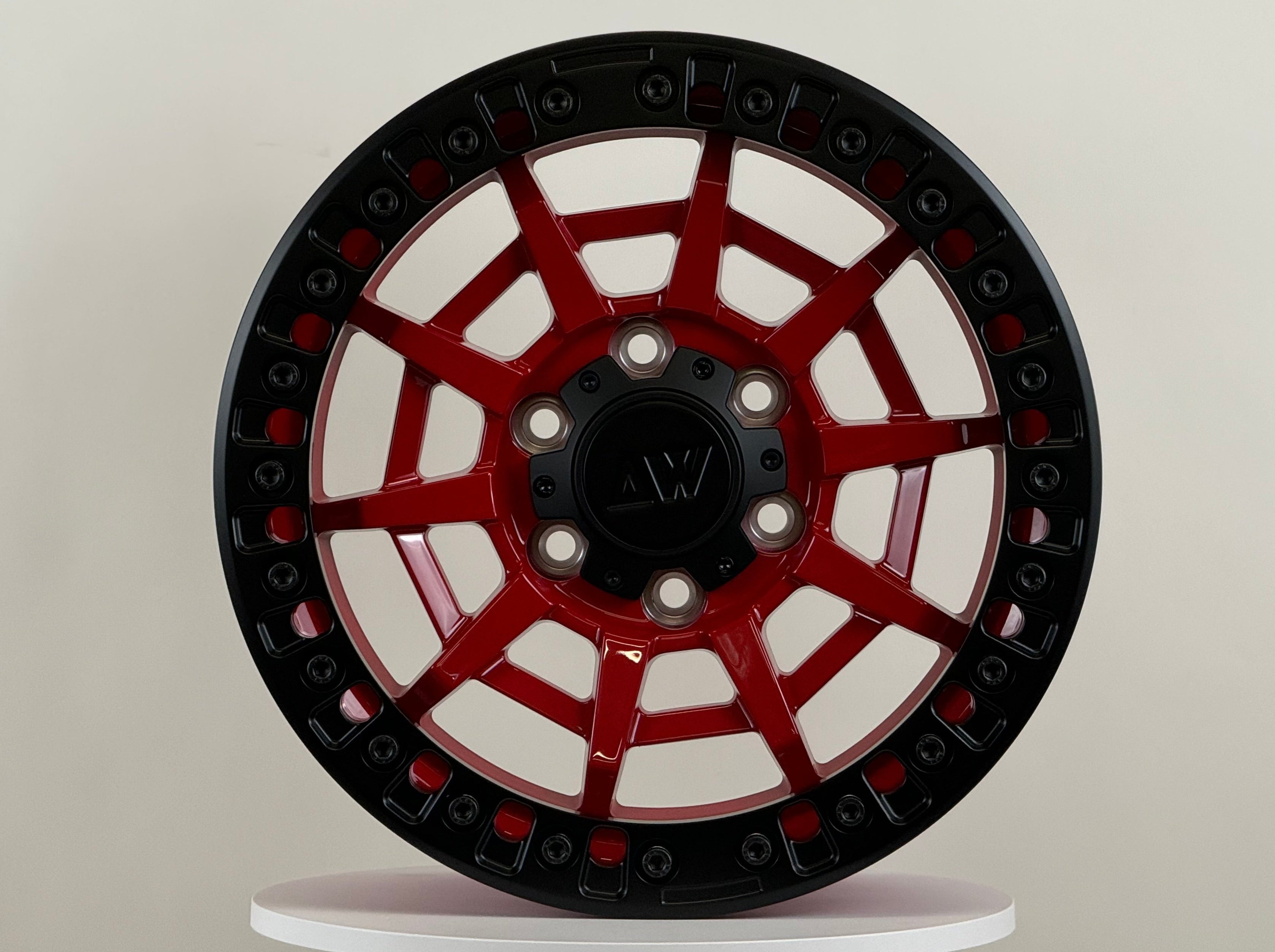 AWB5 for Ford F-150 17x9.0" +30 Red/Satin Black - buy at Atomic Wheels